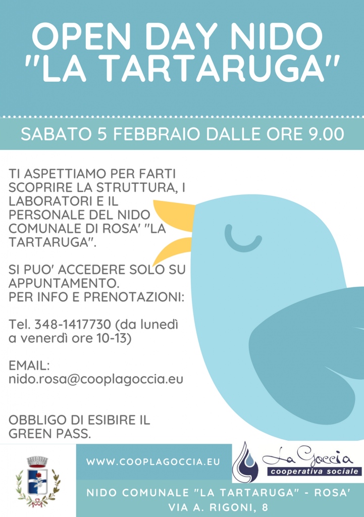 OPEN DAY ASILO NIDO COMUNALE DI ROSA’ – La Goccia OPEN DAY ASILO NIDO COMUNALE DI ROSA’ – La Goccia